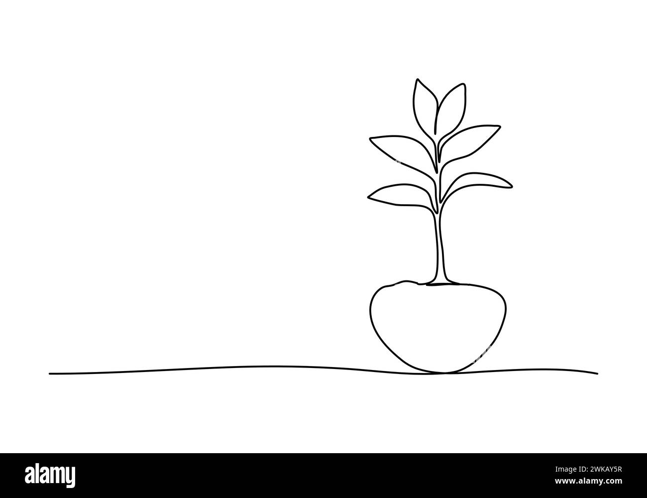 Flower one line drawing vector illustration Stock Vector Image & Art ...