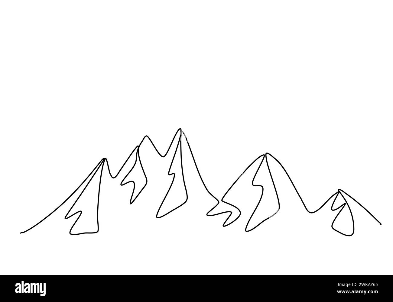 Mountains one line drawing vector illustration Stock Vector Image & Art ...