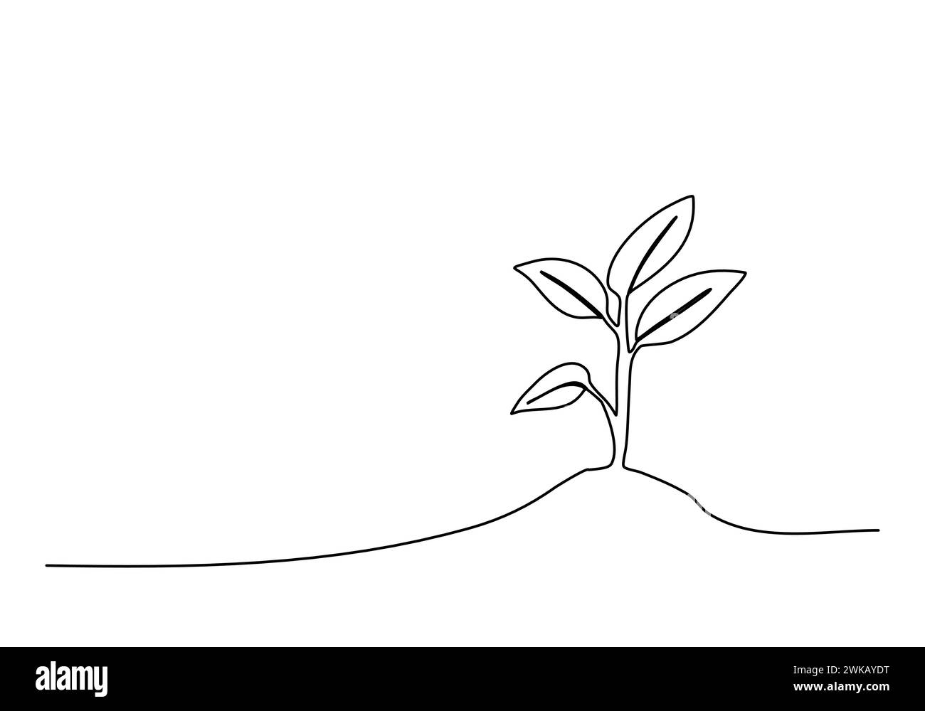 Sprout one line drawing vector illustration Stock Vector Image & Art ...