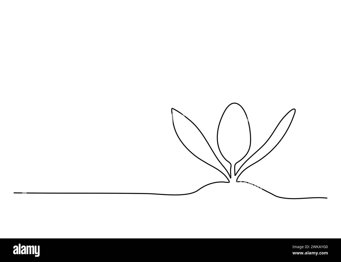 Sprout one line drawing vector illustration Stock Vector Image & Art ...