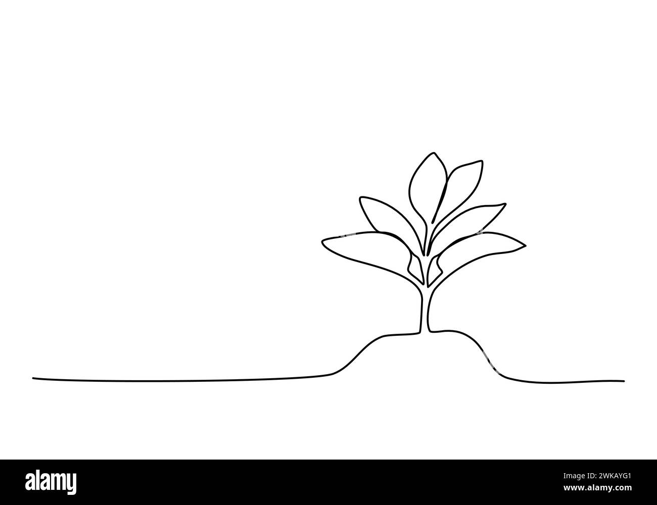 Sprout one line drawing vector illustration Stock Vector Image & Art ...