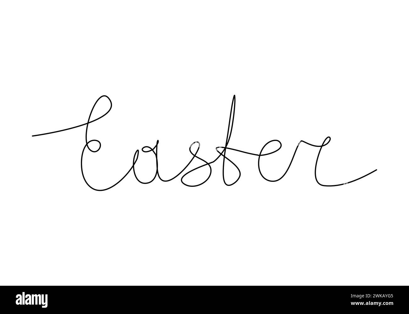 Easter greeting one line drawing vector illustration Stock Vector Image ...