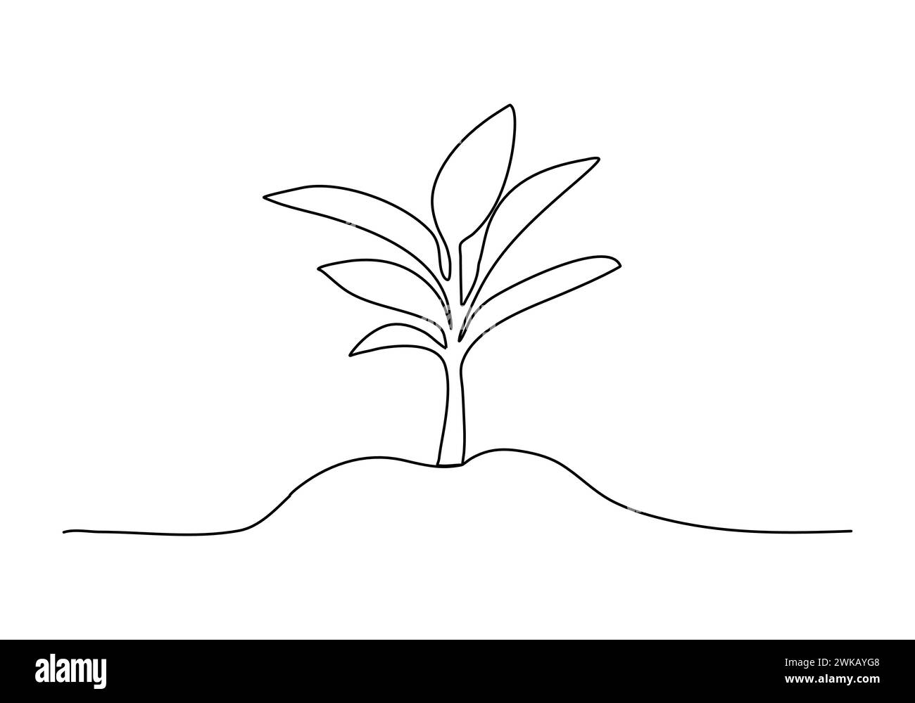 Sprout one line drawing vector illustration Stock Vector Image & Art ...