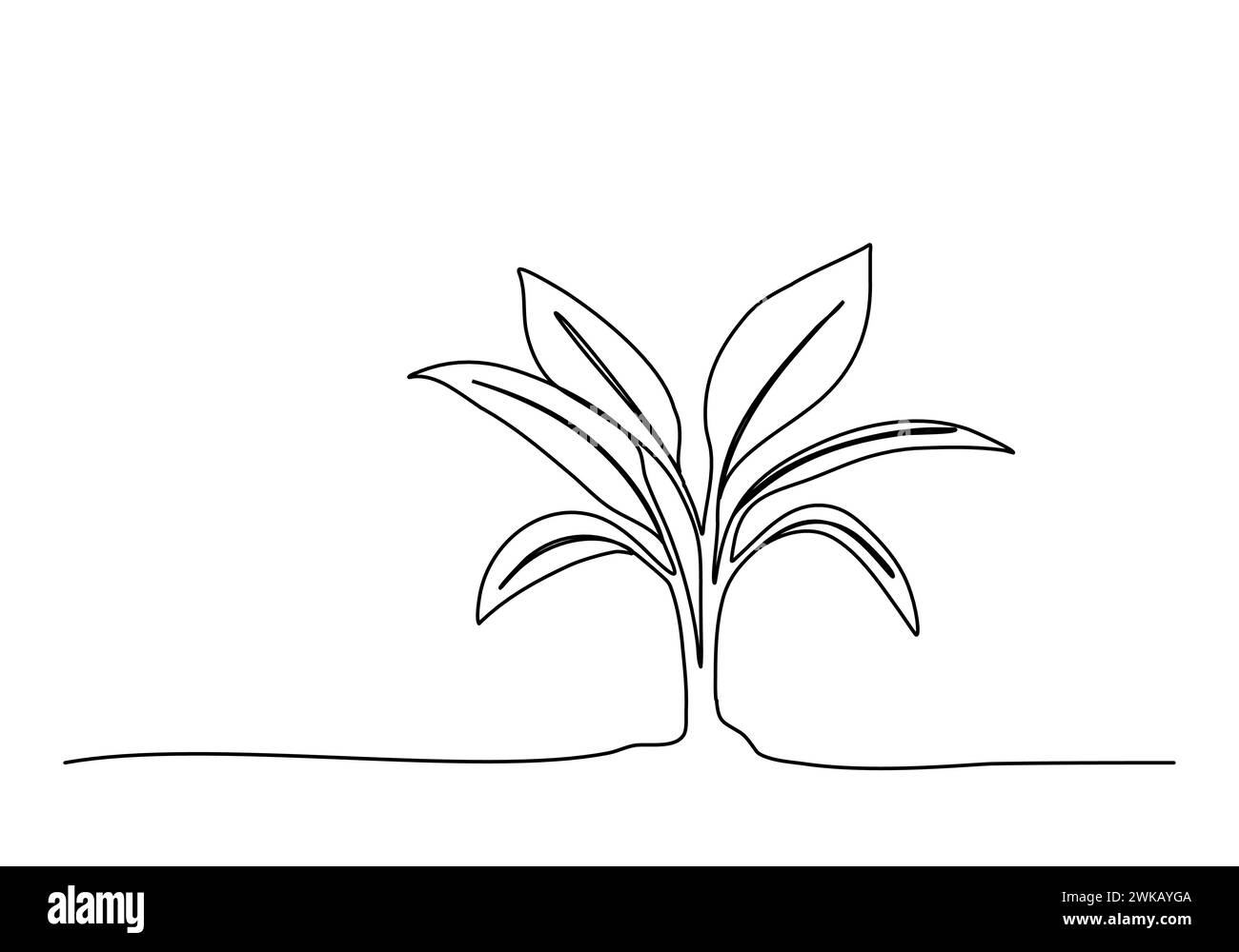 Sprout one line drawing vector illustration Stock Vector Image & Art ...