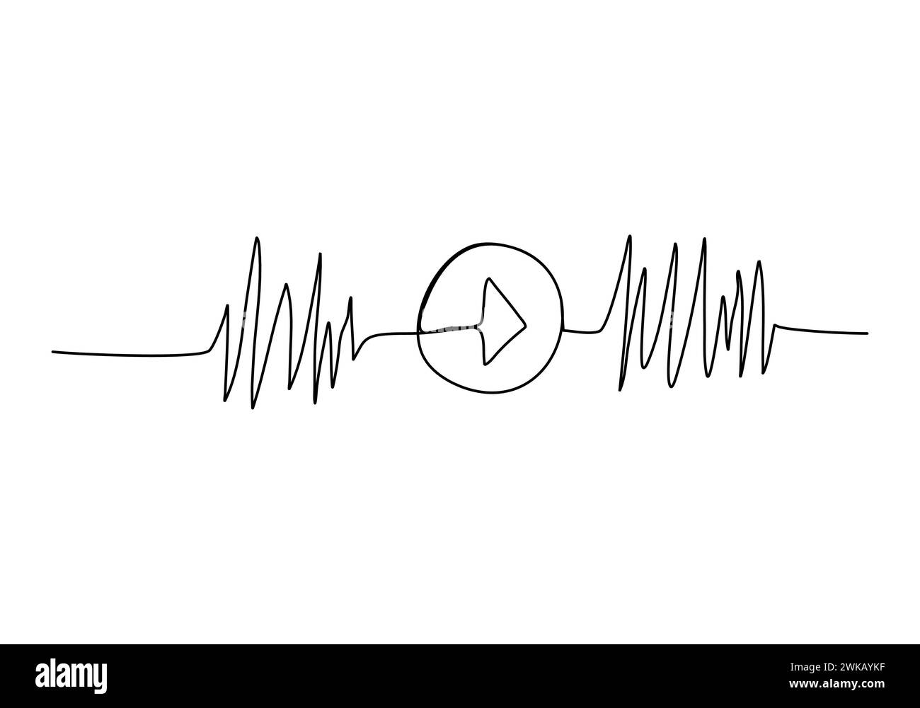 Music player one line drawing vector illustration Stock Vector Image ...