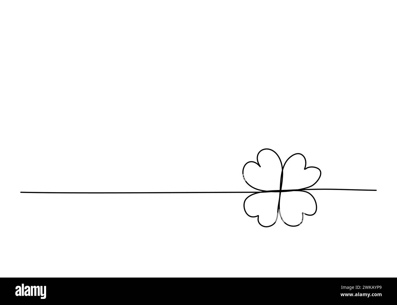 Four-leaf clover one line drawing vector illustration Stock Vector ...