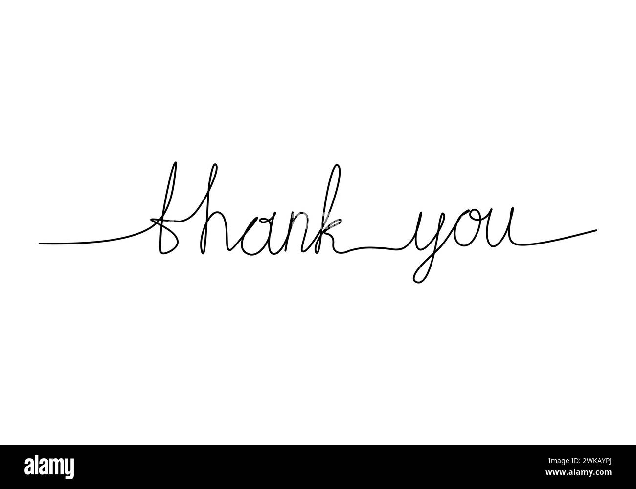 Words Thank you one line drawing vector illustration Stock Vector Image ...