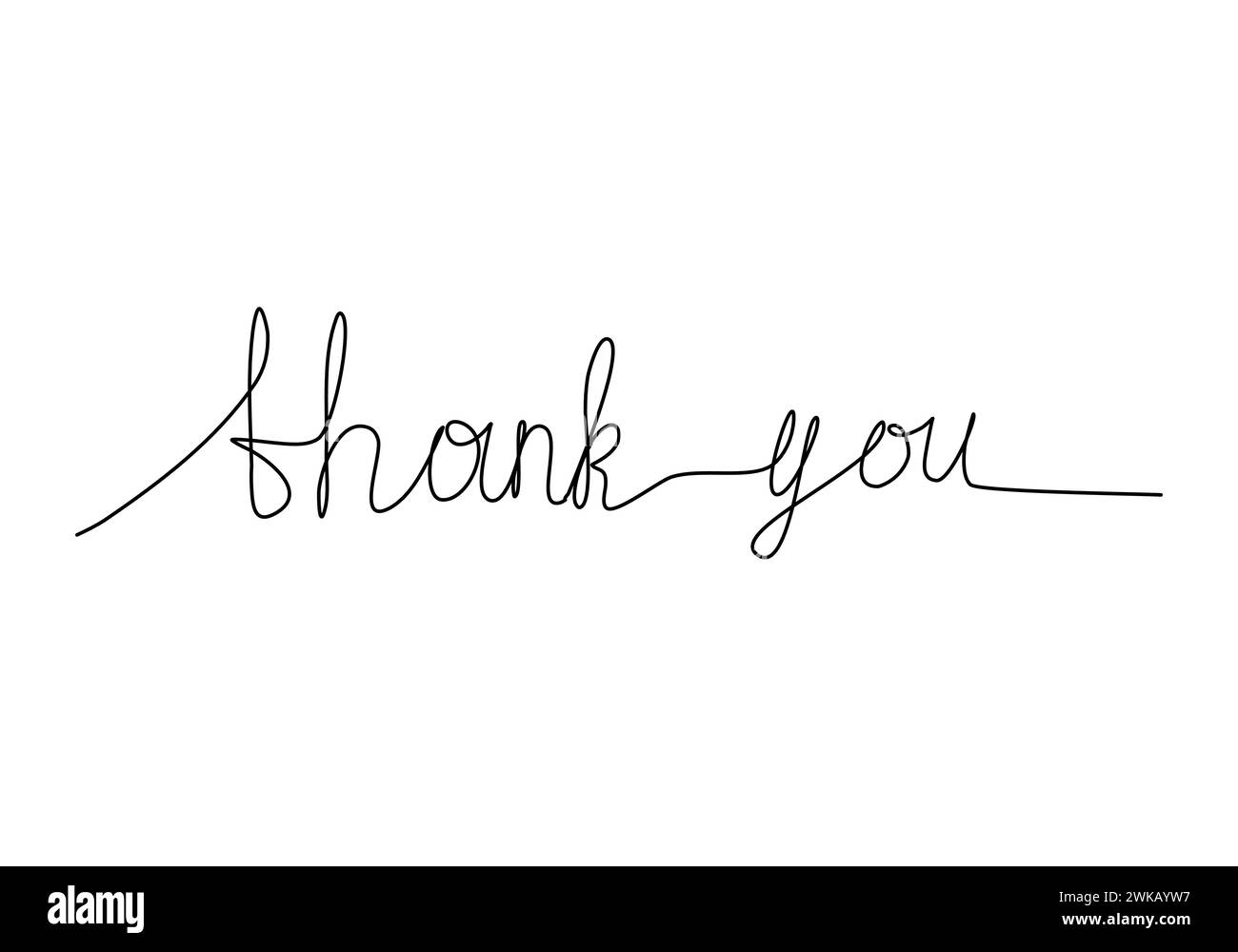 Words Thank you one line drawing vector illustration Stock Vector Image ...