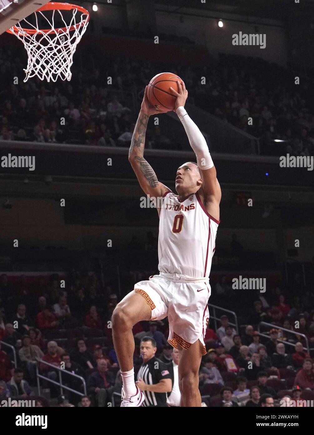 USC Trojans guard Kobe Johnson (0) makes a move with the basketball ...