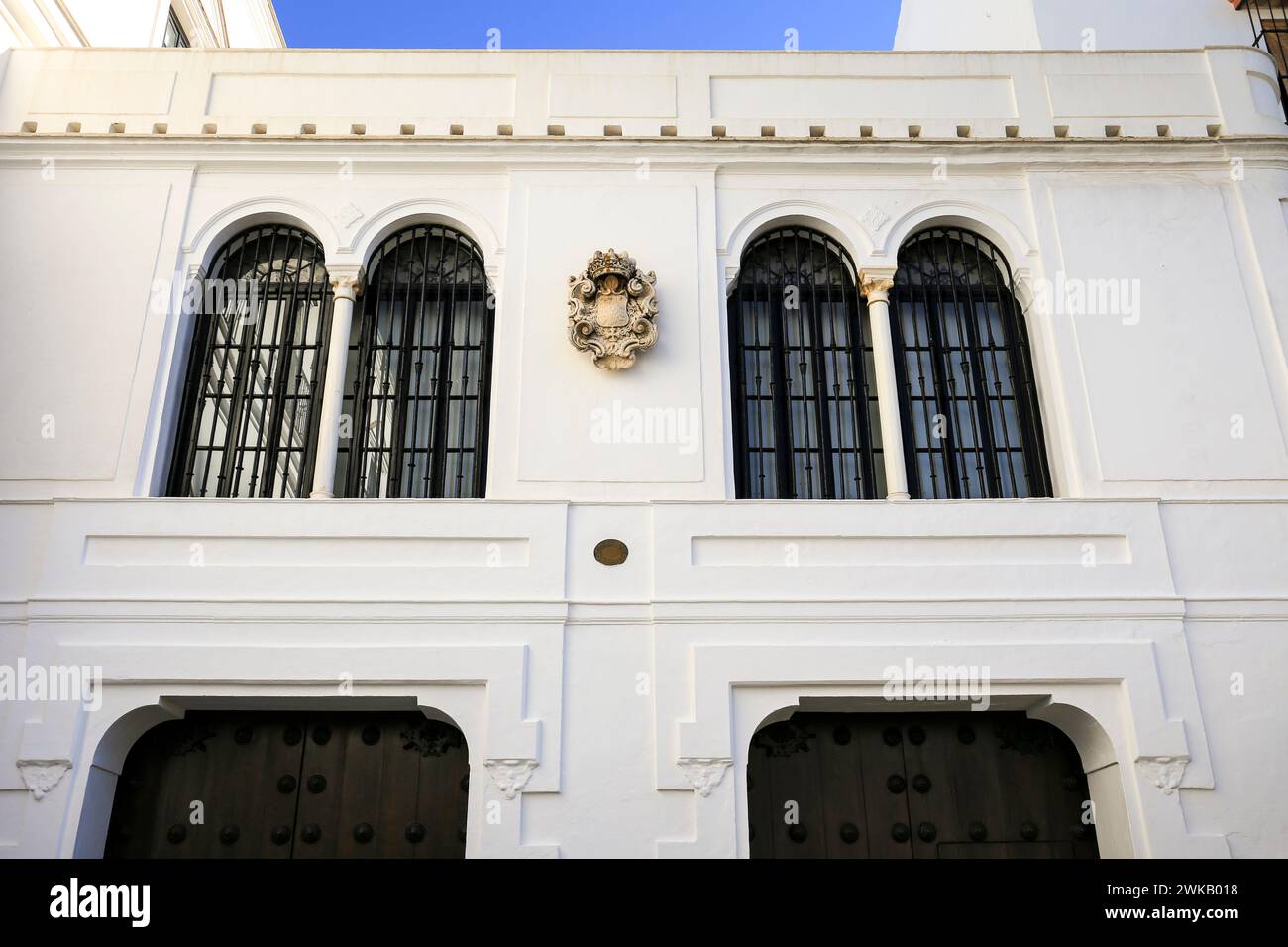 Sanlucar de Barrameda, Cadiz, Spain- October 10, 2023: Whitewashed ...
