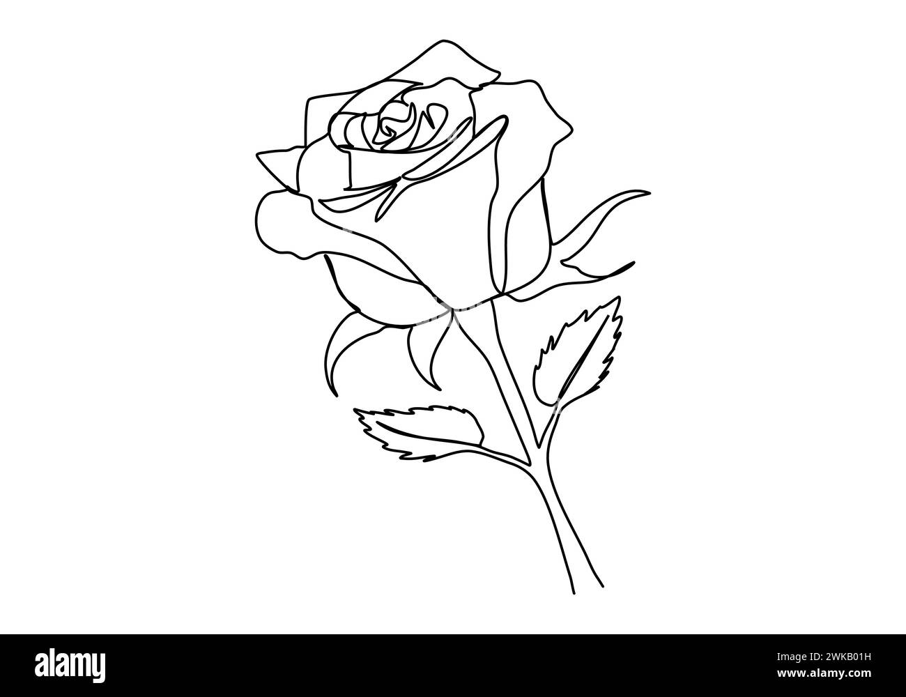Flower one line drawing vector illustration Stock Vector Image & Art ...