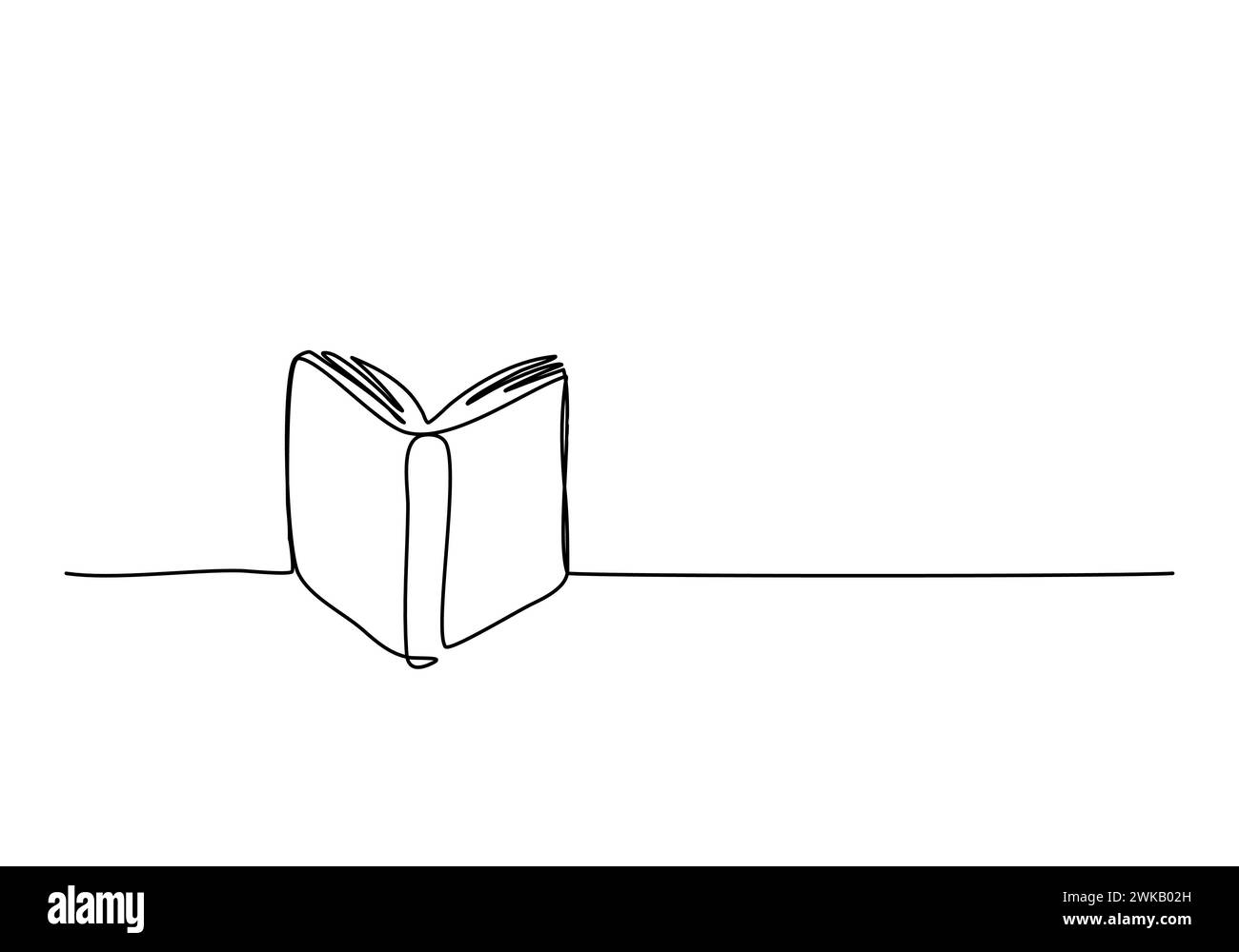 Book one line drawing vector illustration Stock Vector Image & Art - Alamy