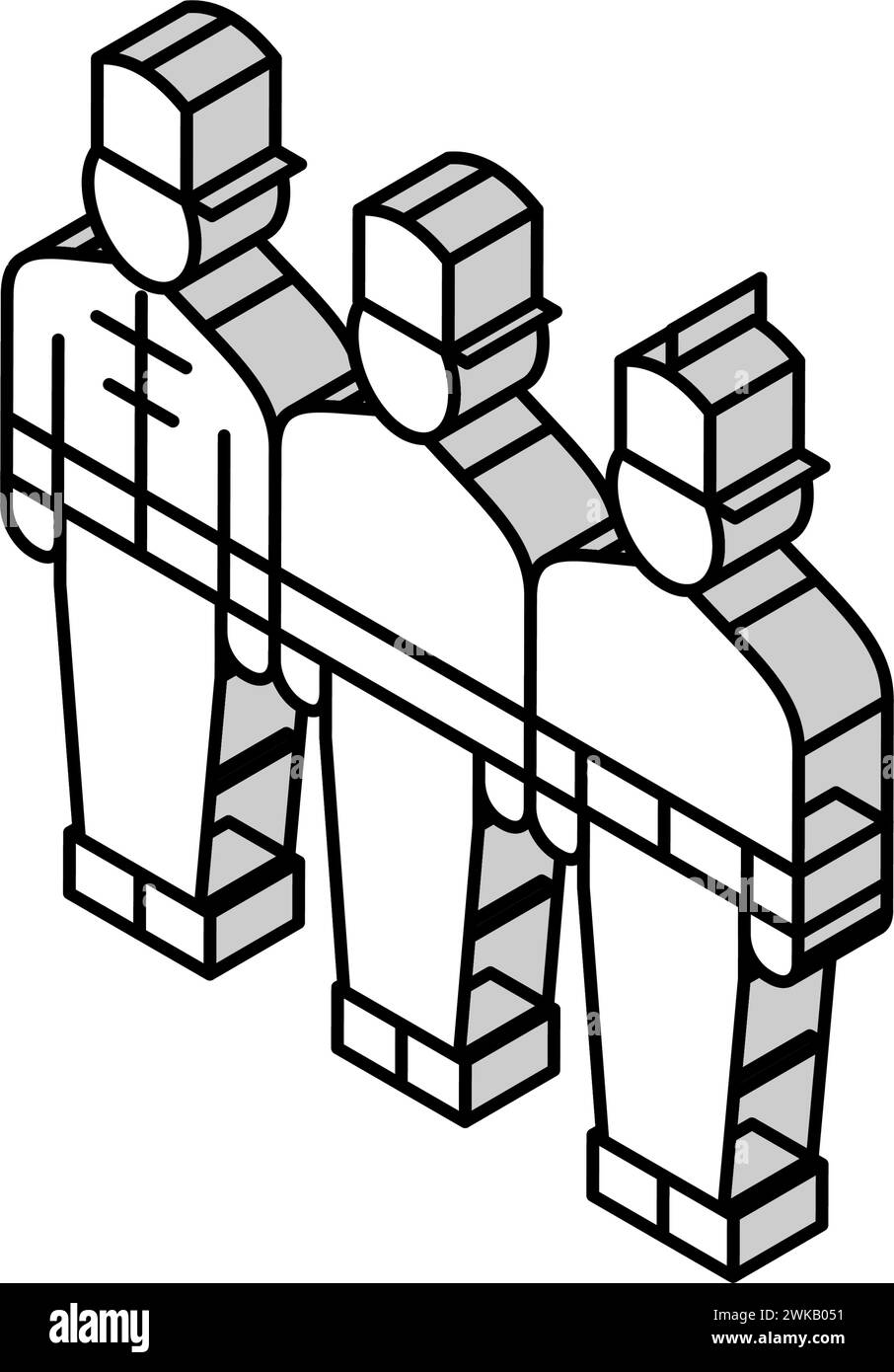 marching people of parade isometric icon vector illustration Stock ...