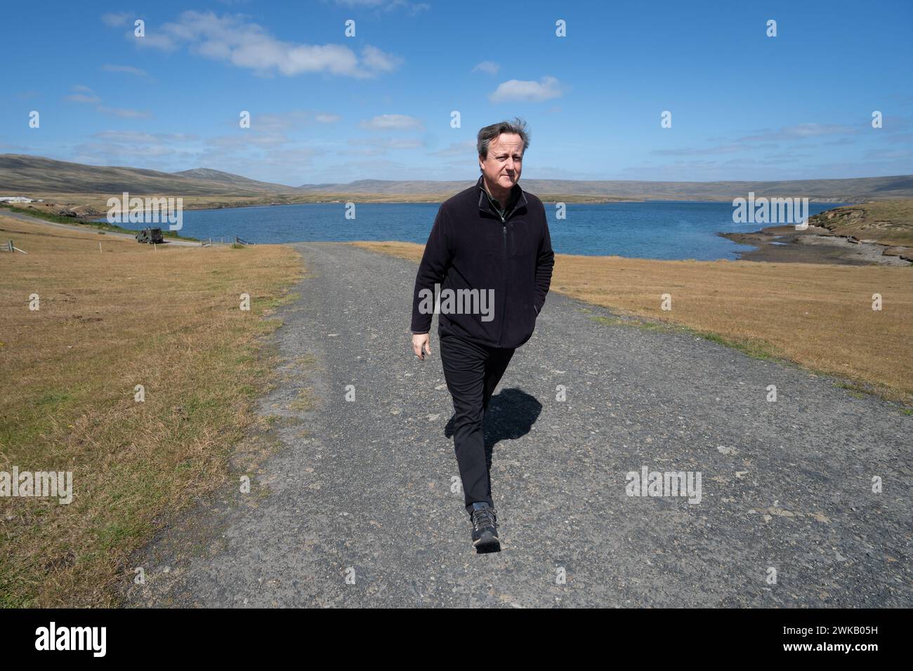 Foreign Secretary Lord David Cameron visits San Carlos Water on the ...