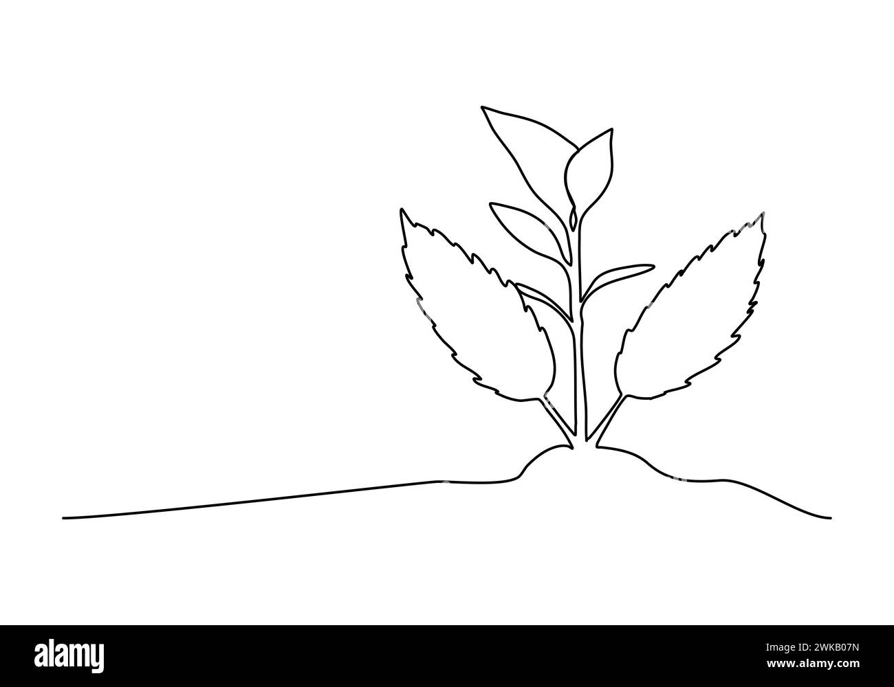 Sprout one line drawing vector illustration Stock Vector Image & Art ...