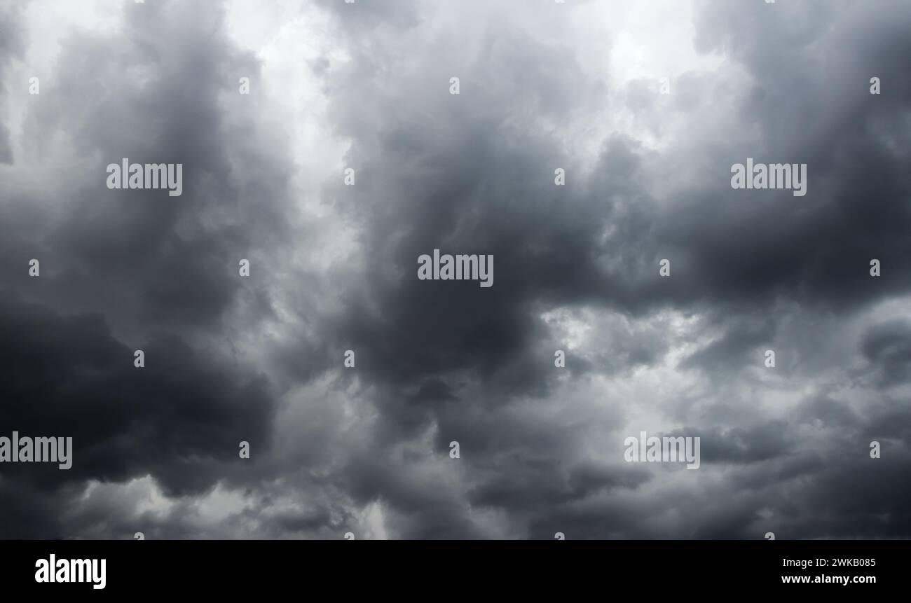 Sky with dark rain clouds background. Weather forecast concept Stock ...