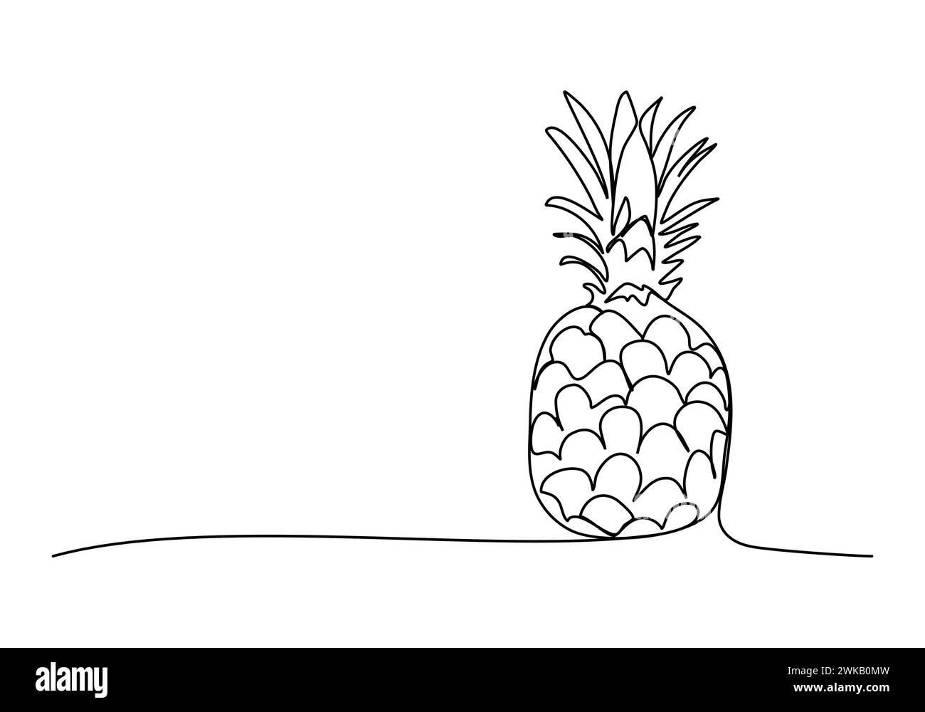 Pineapple one line drawing vector illustration Stock Vector Image & Art ...