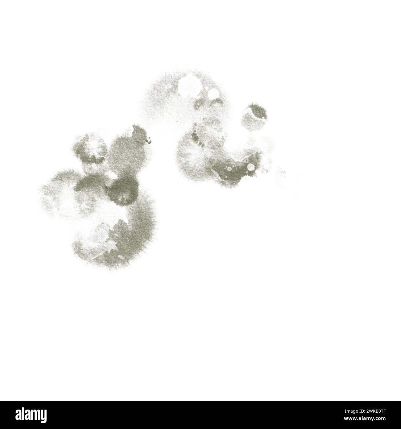 Abstract watercolor sand color drops on white background for postcards ...