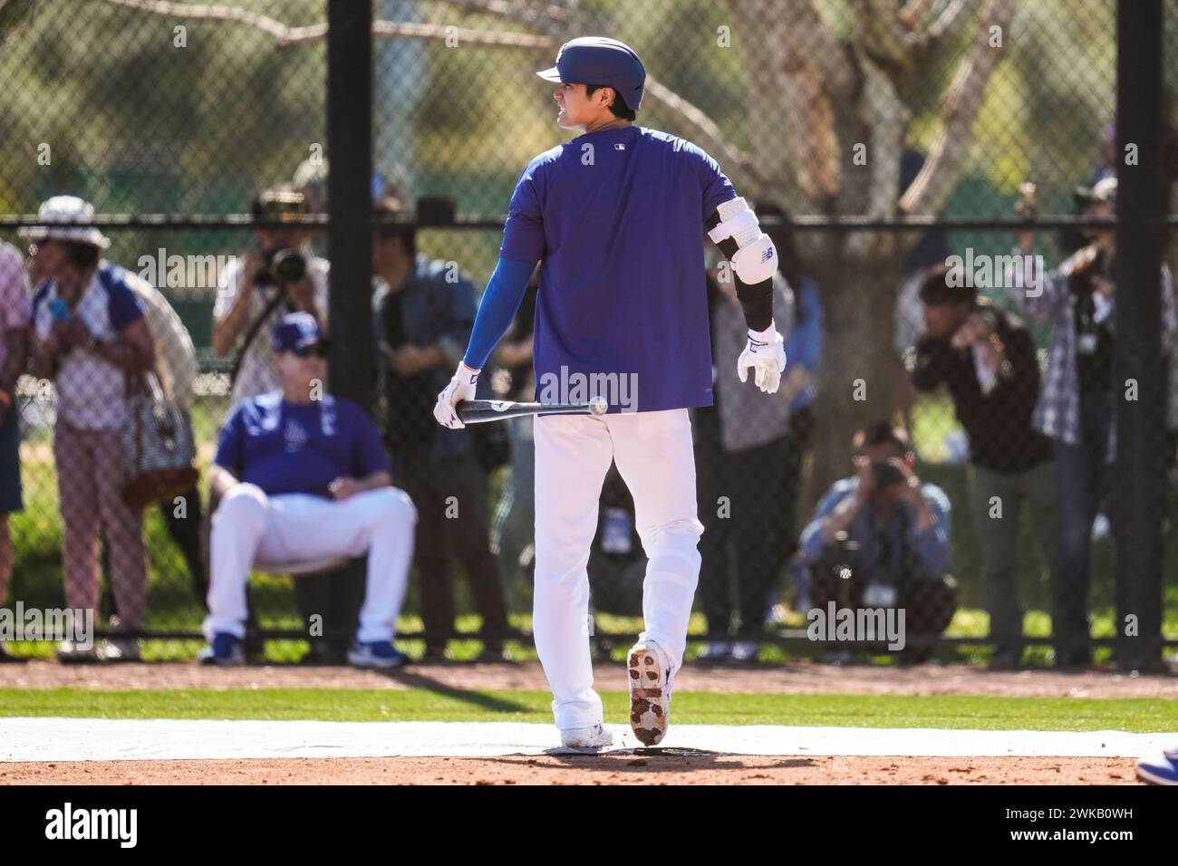 Los Angeles Dodgers designated hitter Shohei Ohtani participates in ...