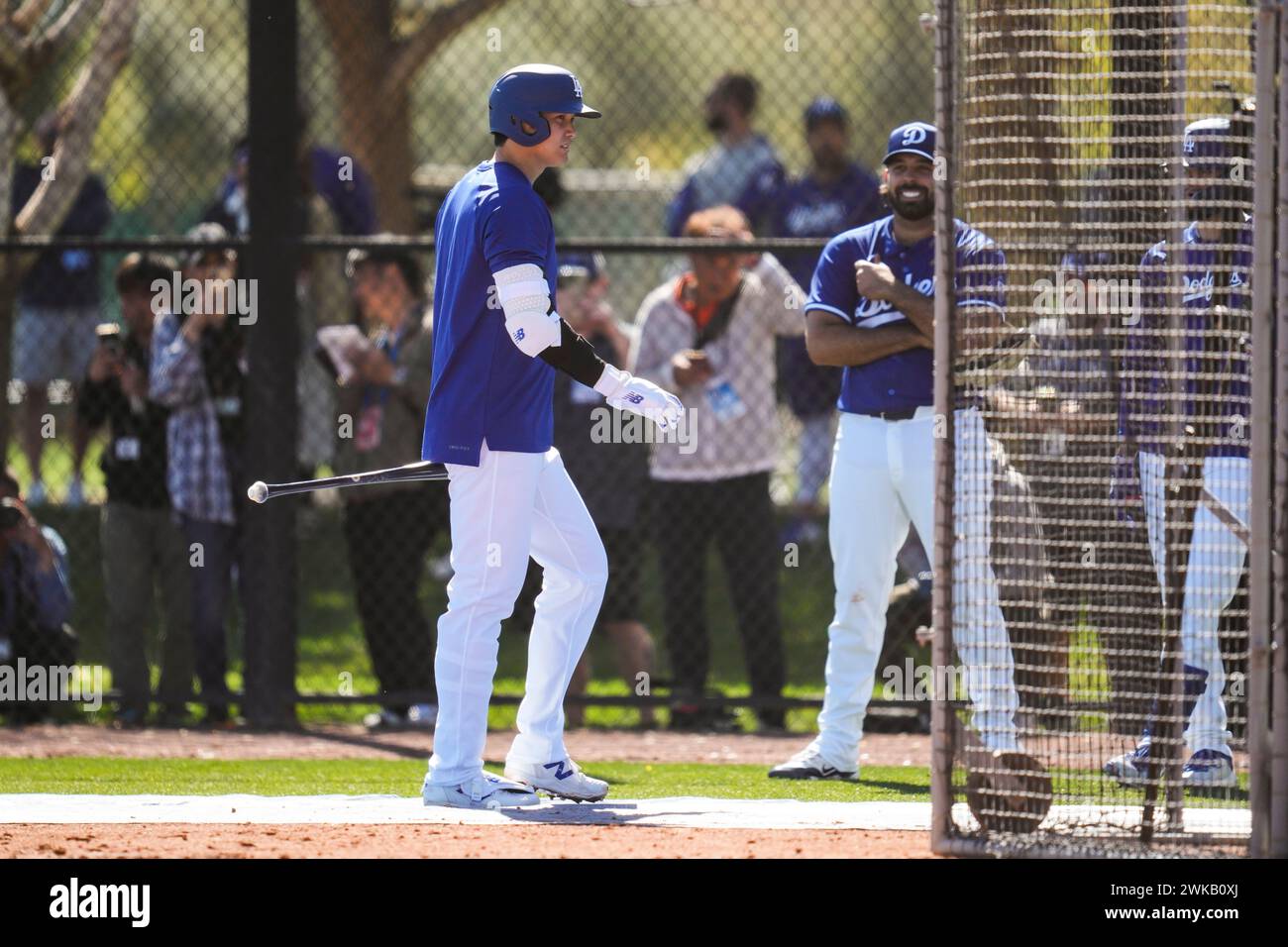Los Angeles Dodgers designated hitter Shohei Ohtani participates in ...
