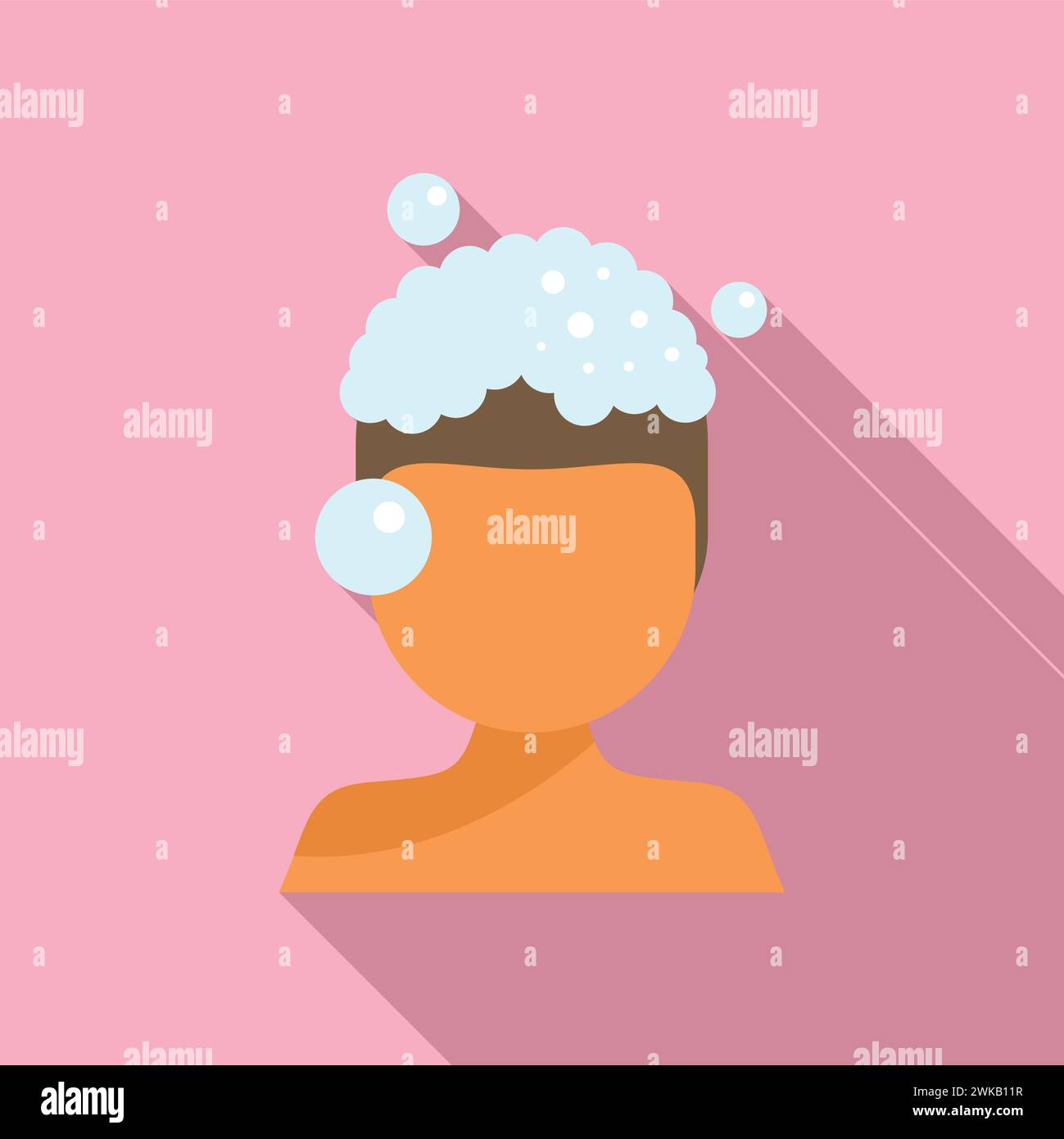 Morning head wash icon flat vector. Routine cosmetic. Beauty mask Stock ...