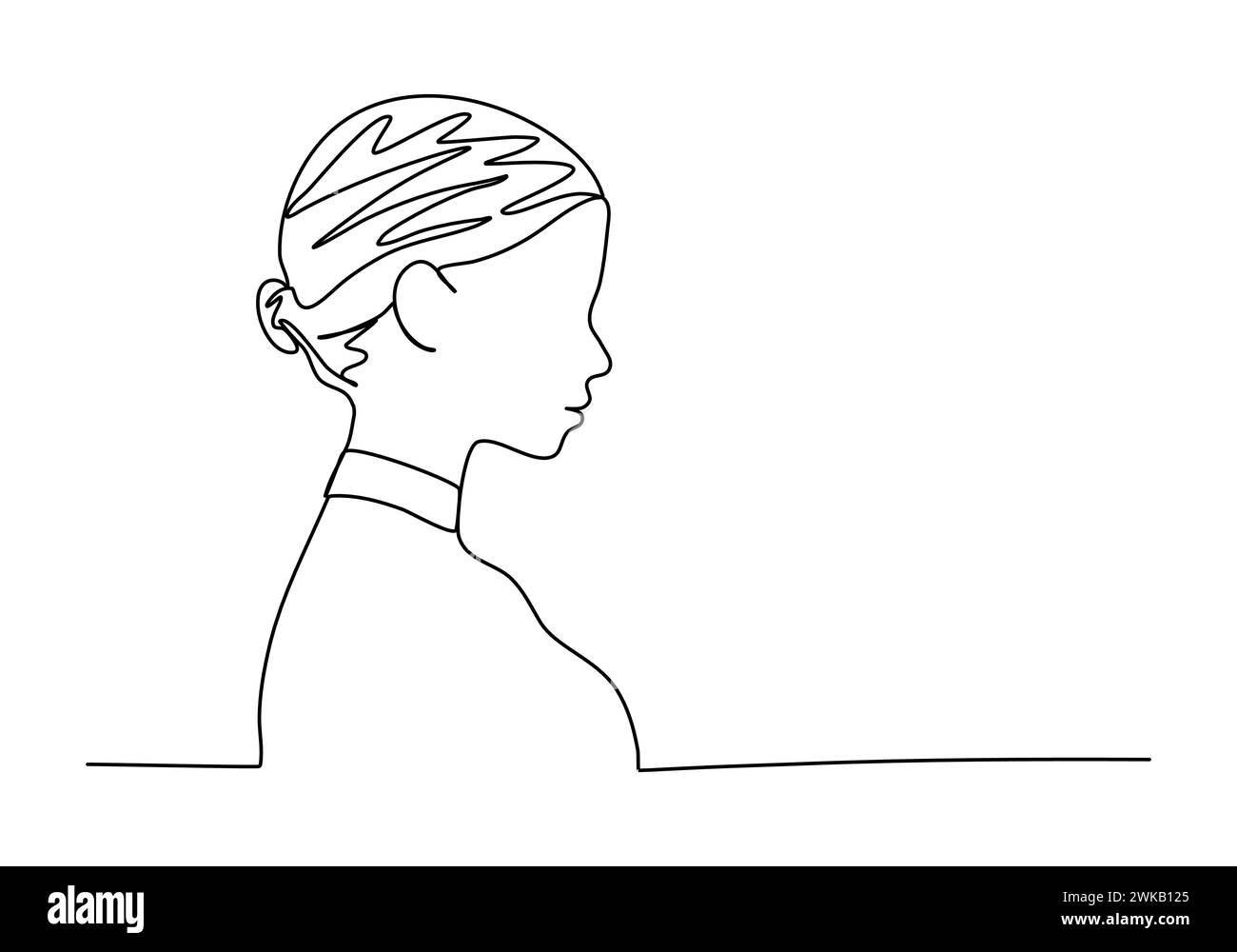 Woman face in profile one line drawing vector illustration Stock Vector ...