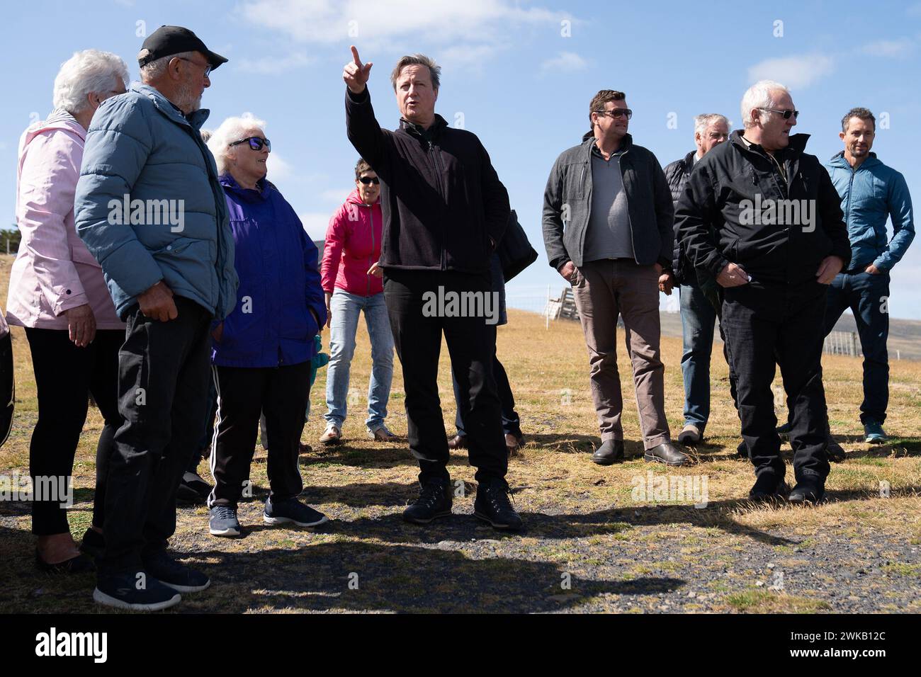Foreign Secretary Lord David Cameron (centre) meets local people at San ...