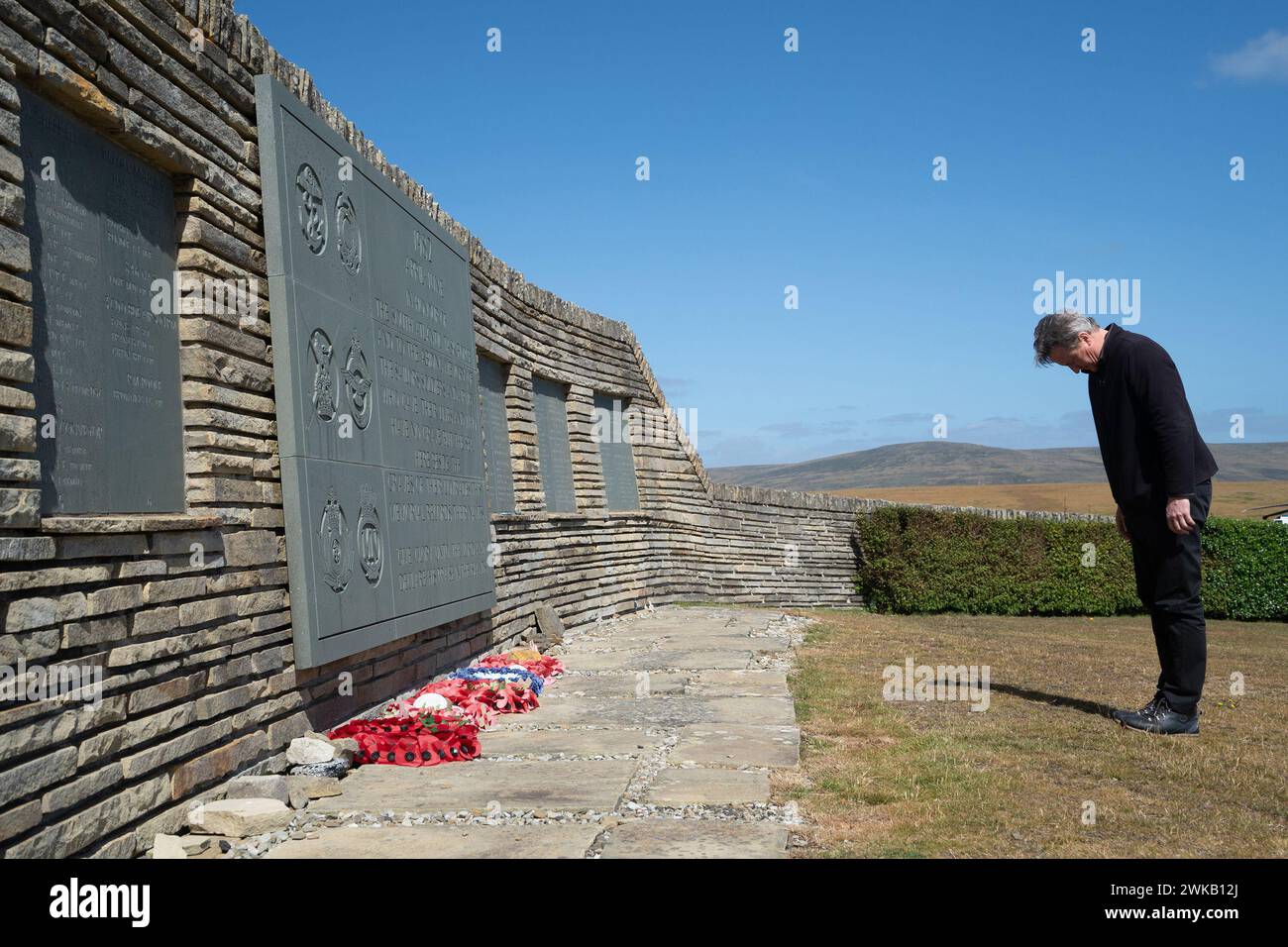 Foreign Secretary Lord David Cameron visits San Carlos Cemetery on the ...