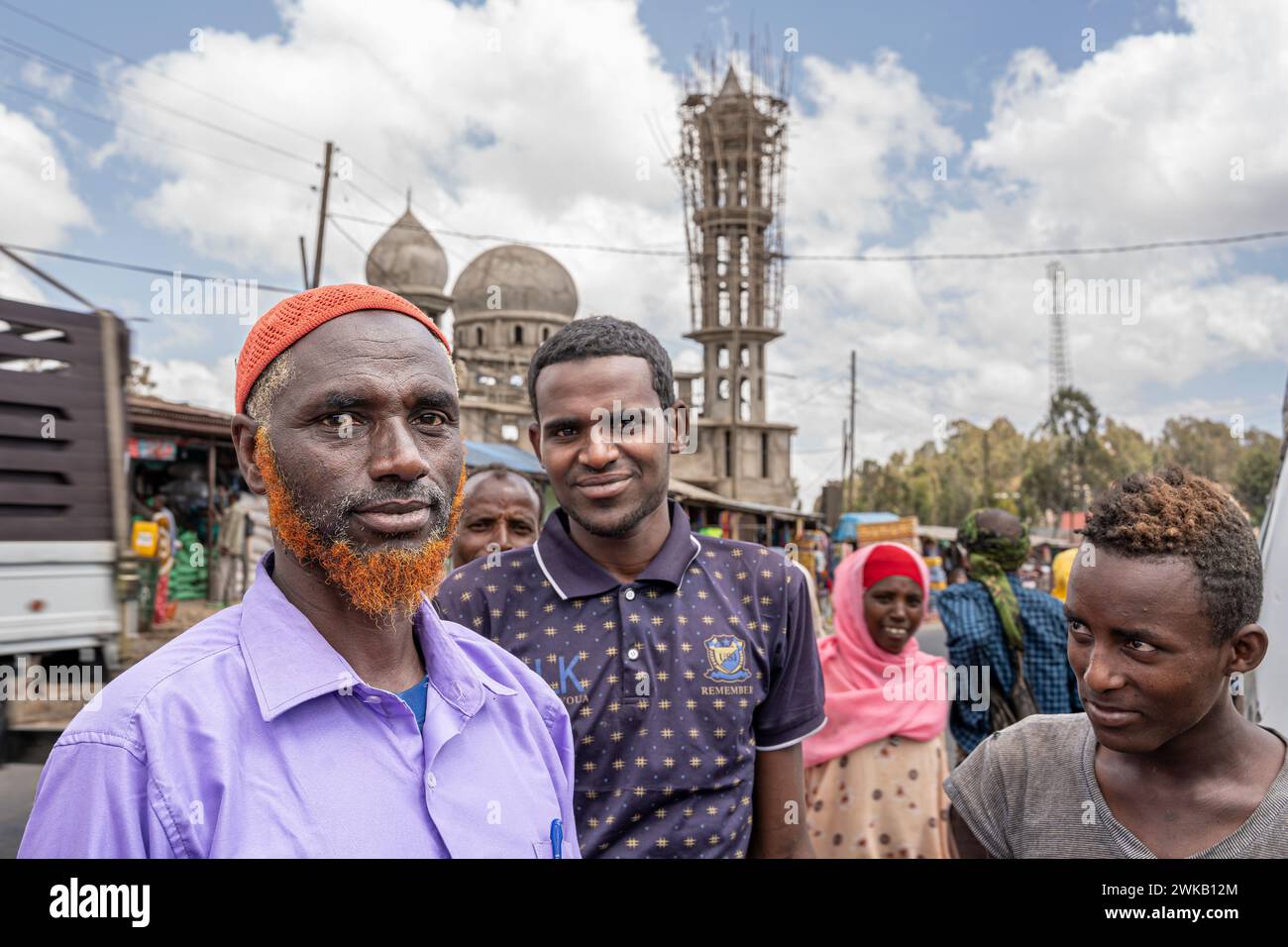 In the highlands of Abyssinia, village in the Semien Mountains, Street ...