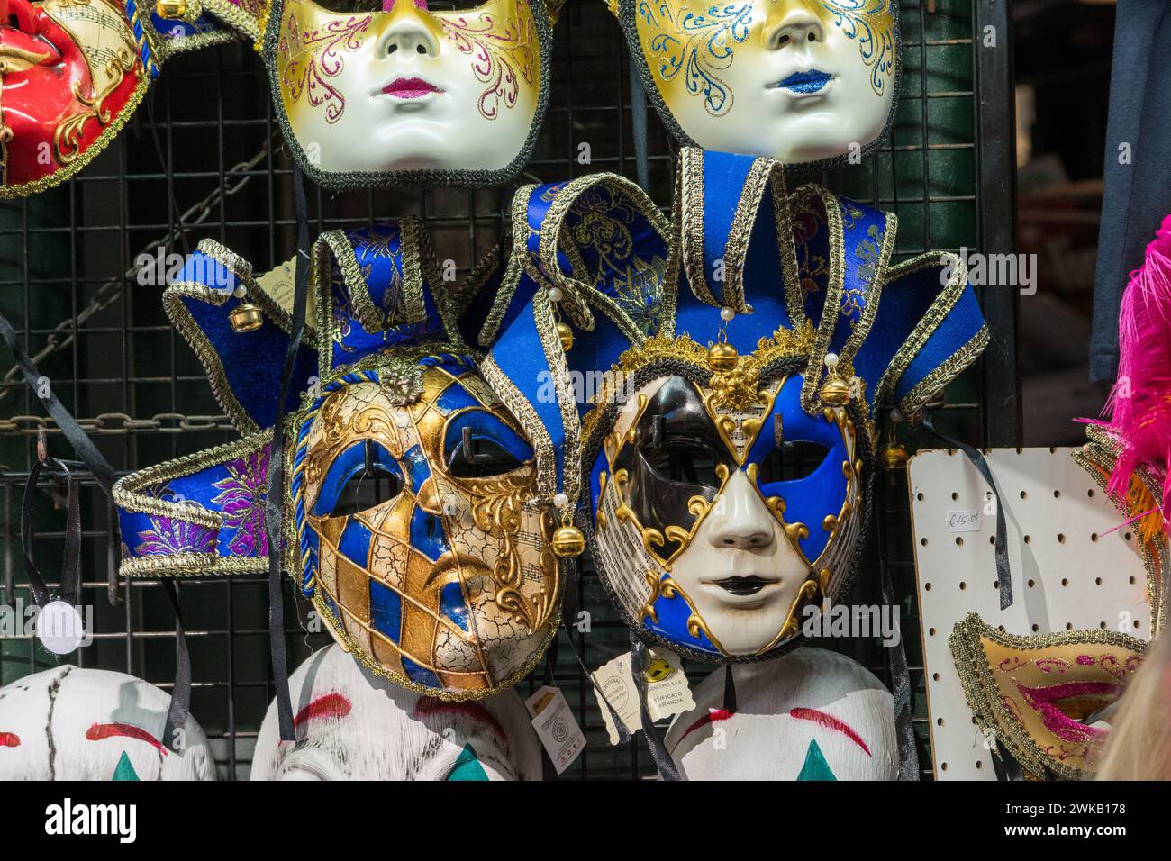 Venice, Italy - February 13th, 2024: Sunny day at the Venice carnival ...