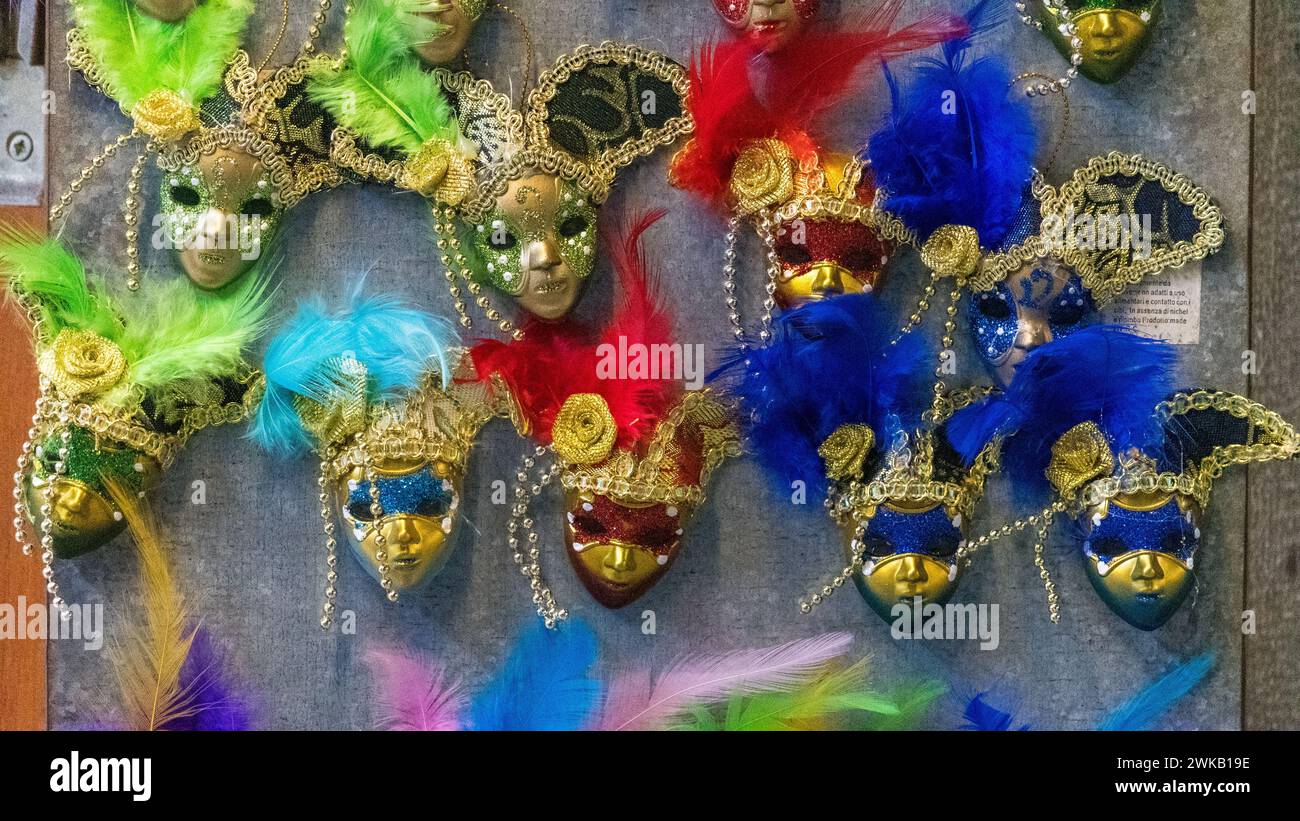 Venice, Italy - February 13th, 2024: Sunny day at the Venice carnival ...