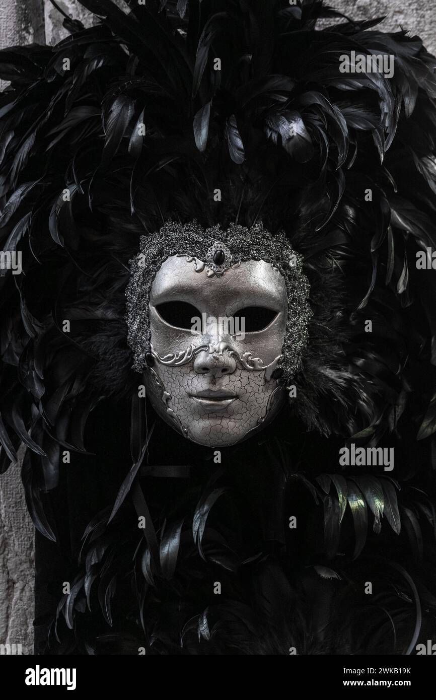 Venice, Italy - February 13th, 2024: Sunny day at the Venice carnival ...