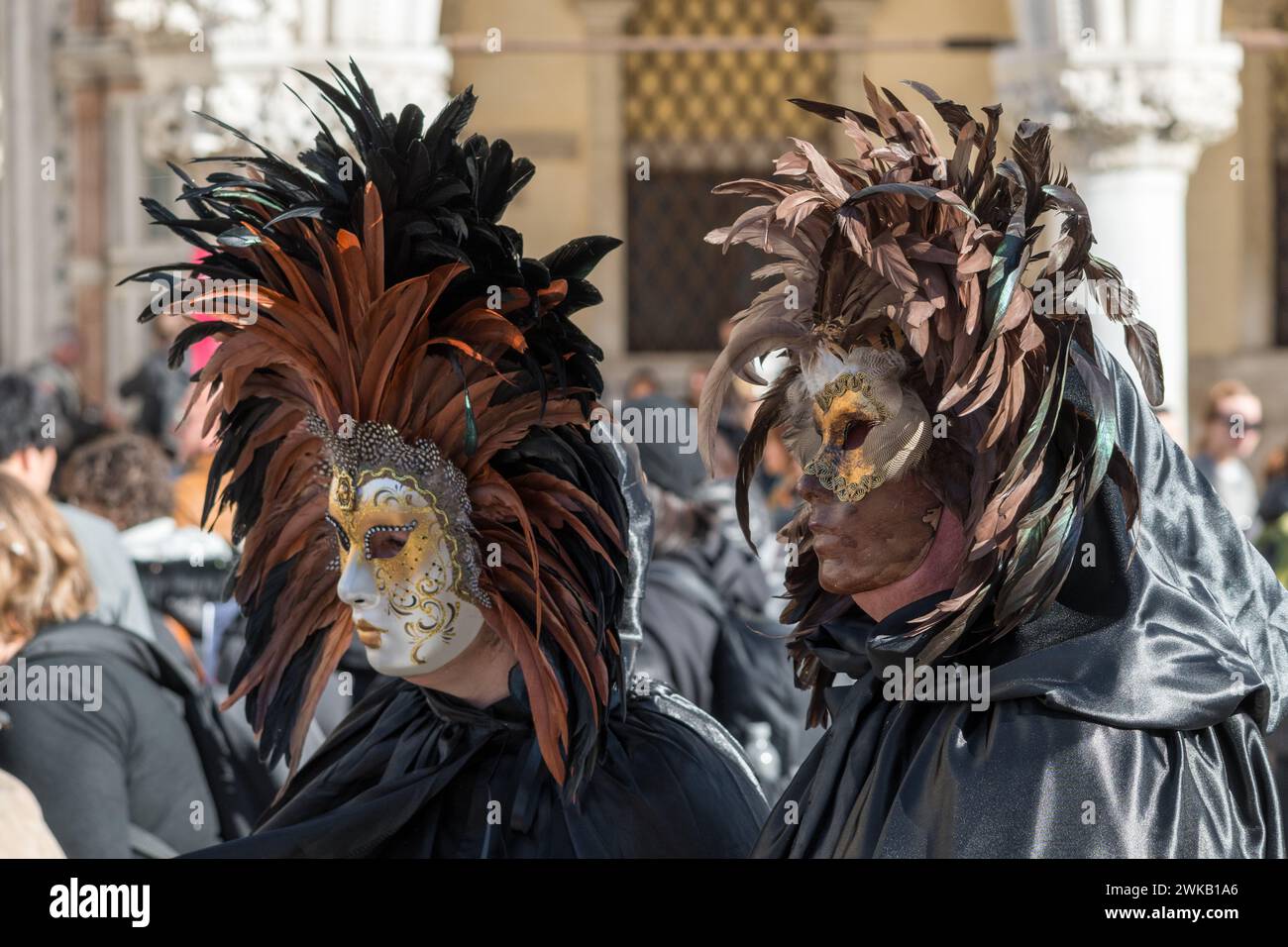 Venice, Italy - February 13th, 2024: Sunny day at the Venice carnival ...