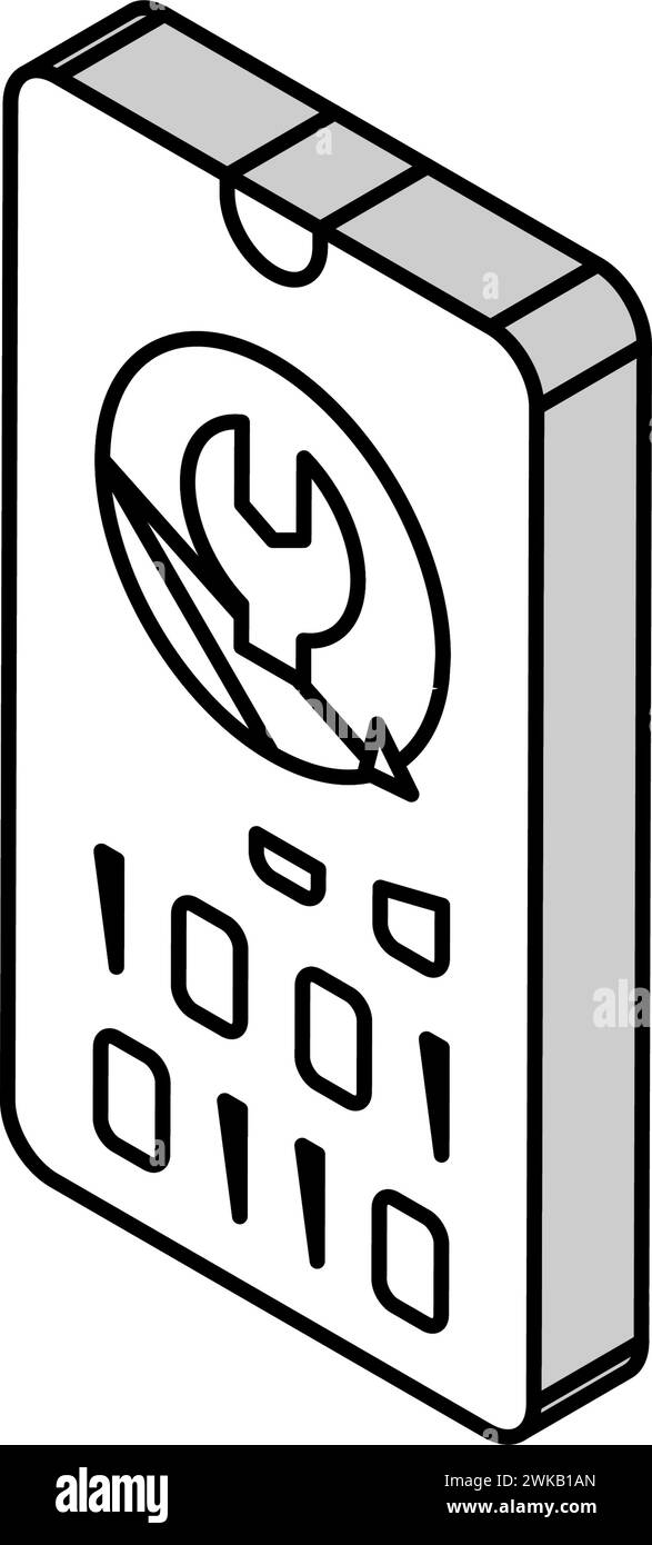 cell phone data recovery isometric icon vector illustration Stock ...