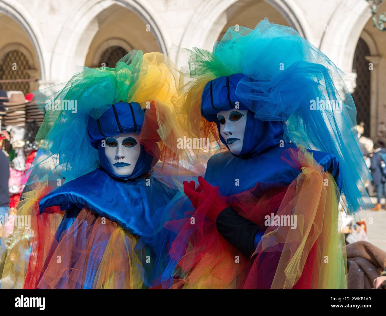 Venice, Italy - February 13th, 2024: Sunny day at the Venice carnival ...