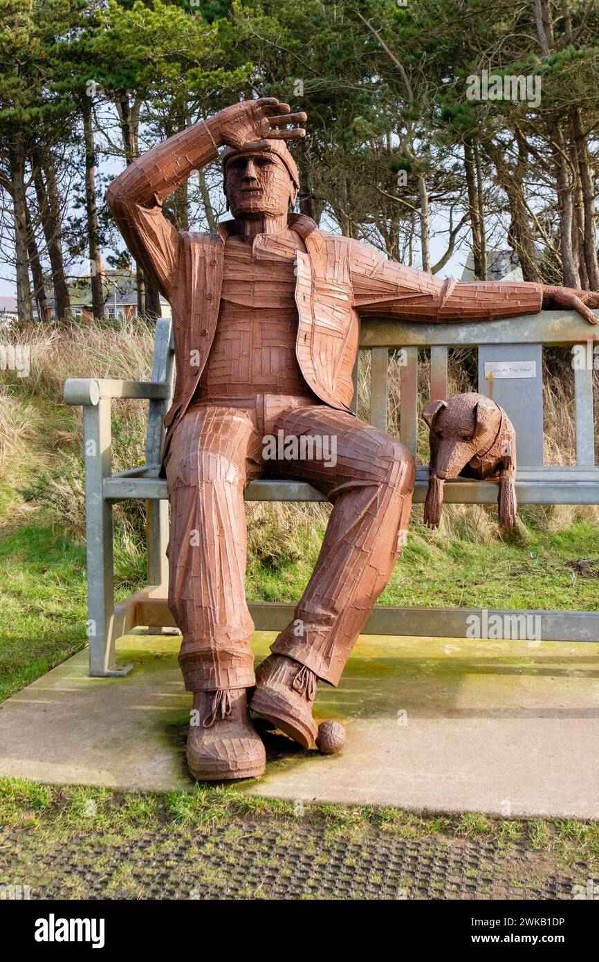 Ray Lonsdales, Big Fella statue looking out to sea, Silloth, Cumbria ...
