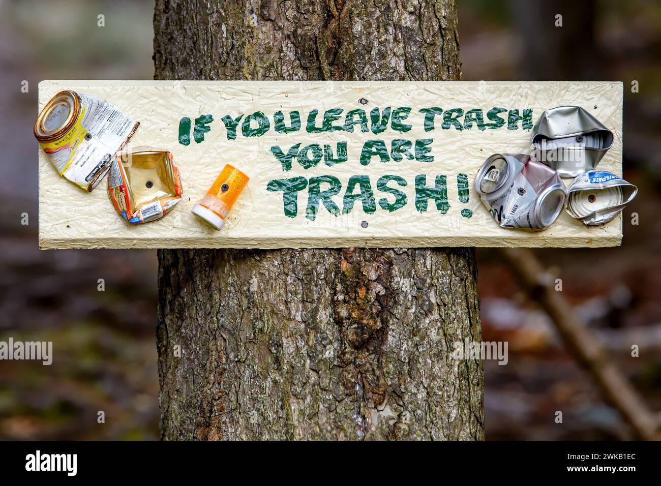 Saint John, NB, Canada - 2023-11-26: A sign urges people not to leave ...