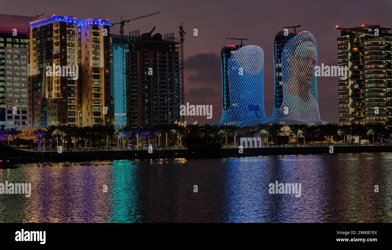 Lusail skyline in Lusail city, Qatar night view from Lusail Winter ...