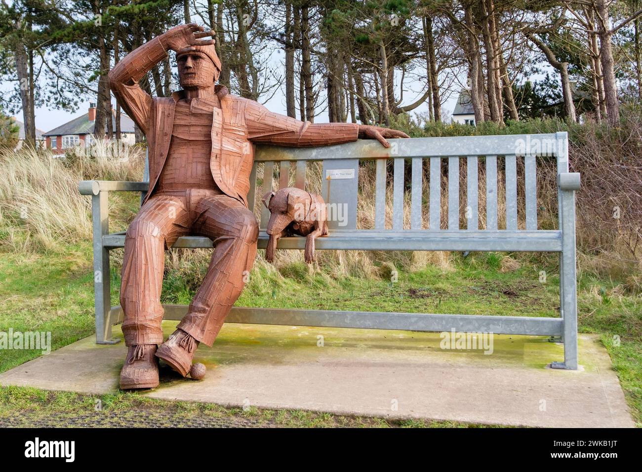 Ray Lonsdales, Big Fella statue looking out to sea, Silloth, Cumbria ...