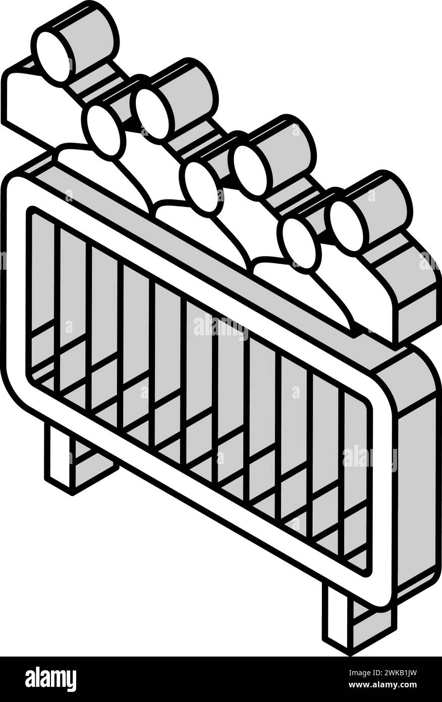 road blocking for parade isometric icon vector illustration Stock ...