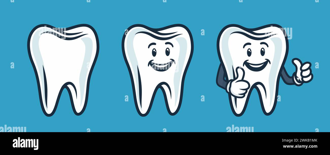 Vector Cute and Friendly Cartoon Tooth. Design Template for Promoting ...