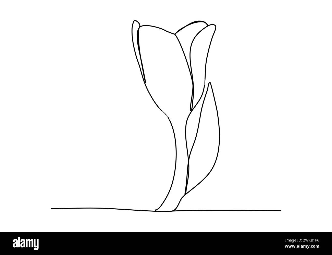 Flower one line drawing vector illustration Stock Vector Image & Art ...