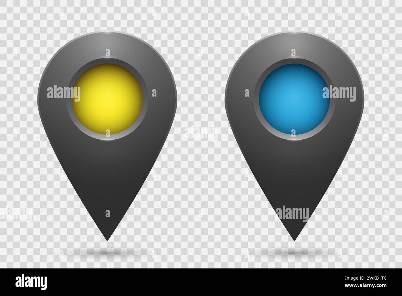 Realistic geolocation icons on a transparent background Stock Vector ...