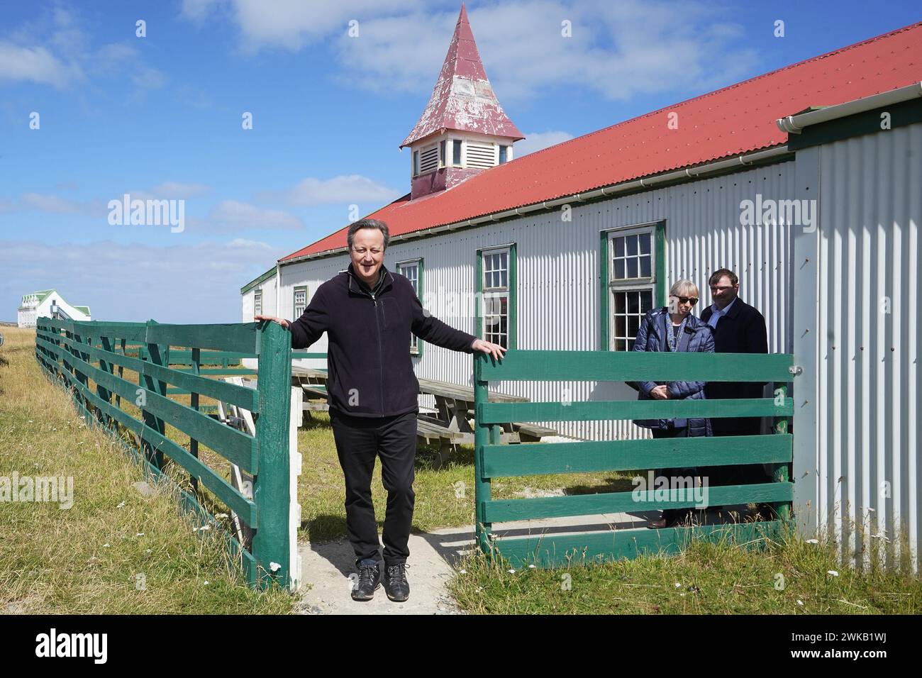 Foreign Secretary Lord David Cameron meets local people at Goose Green ...