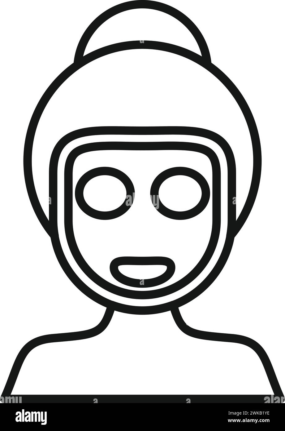 Face mask care icon outline vector. Medical treatment. Morning care ...