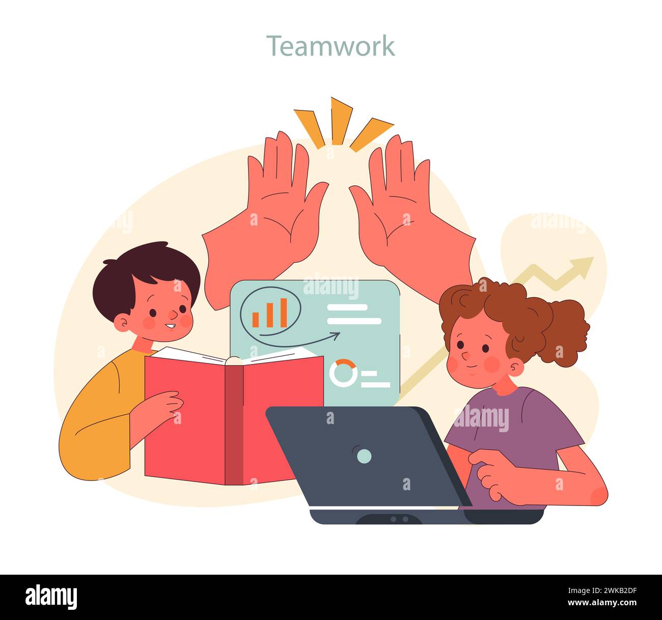 Children learn. Elementary school classes. Kids engage in collaborative ...