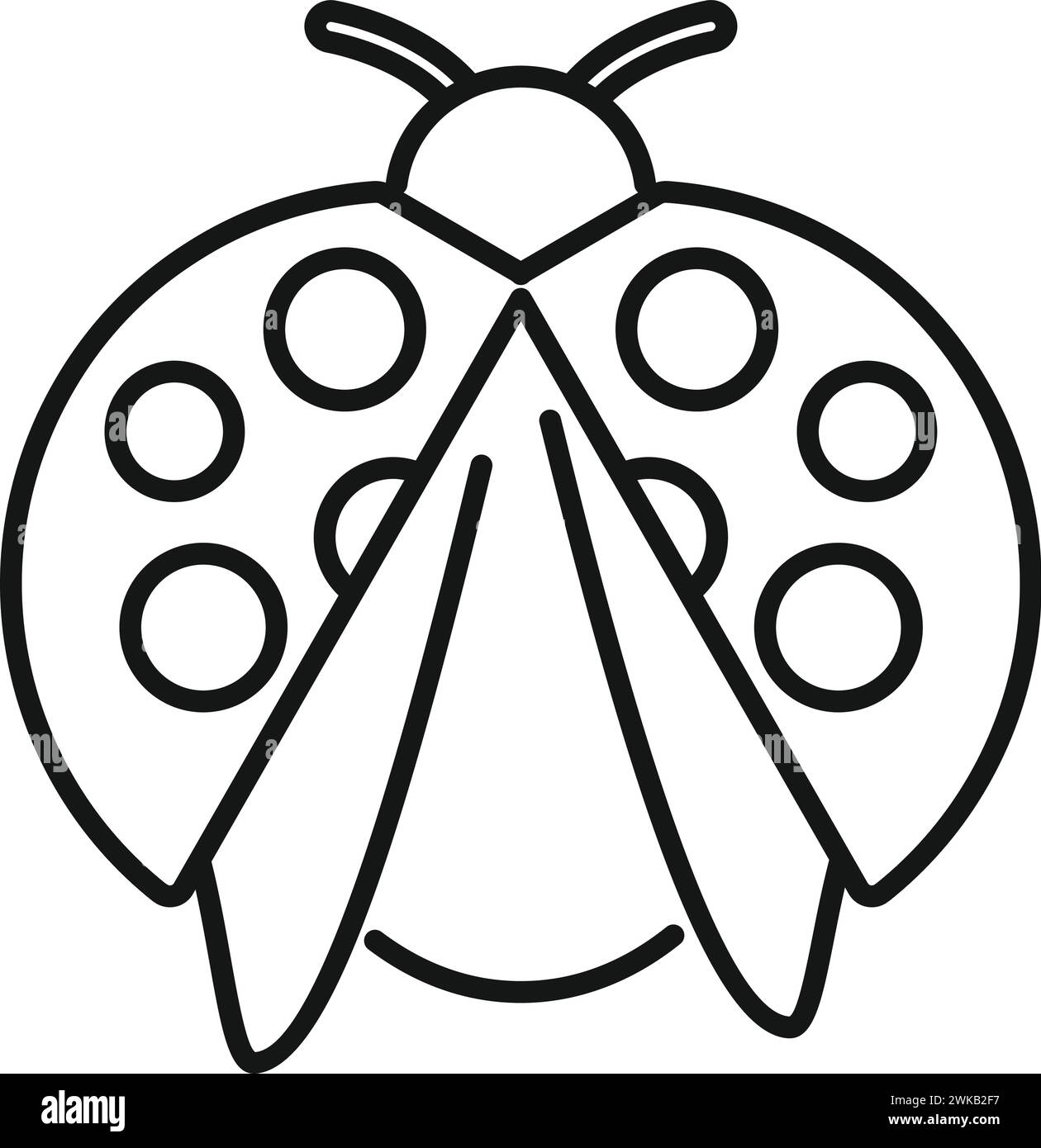 Child ladybird icon outline vector. Bug sheet baby. Above antenna wings ...