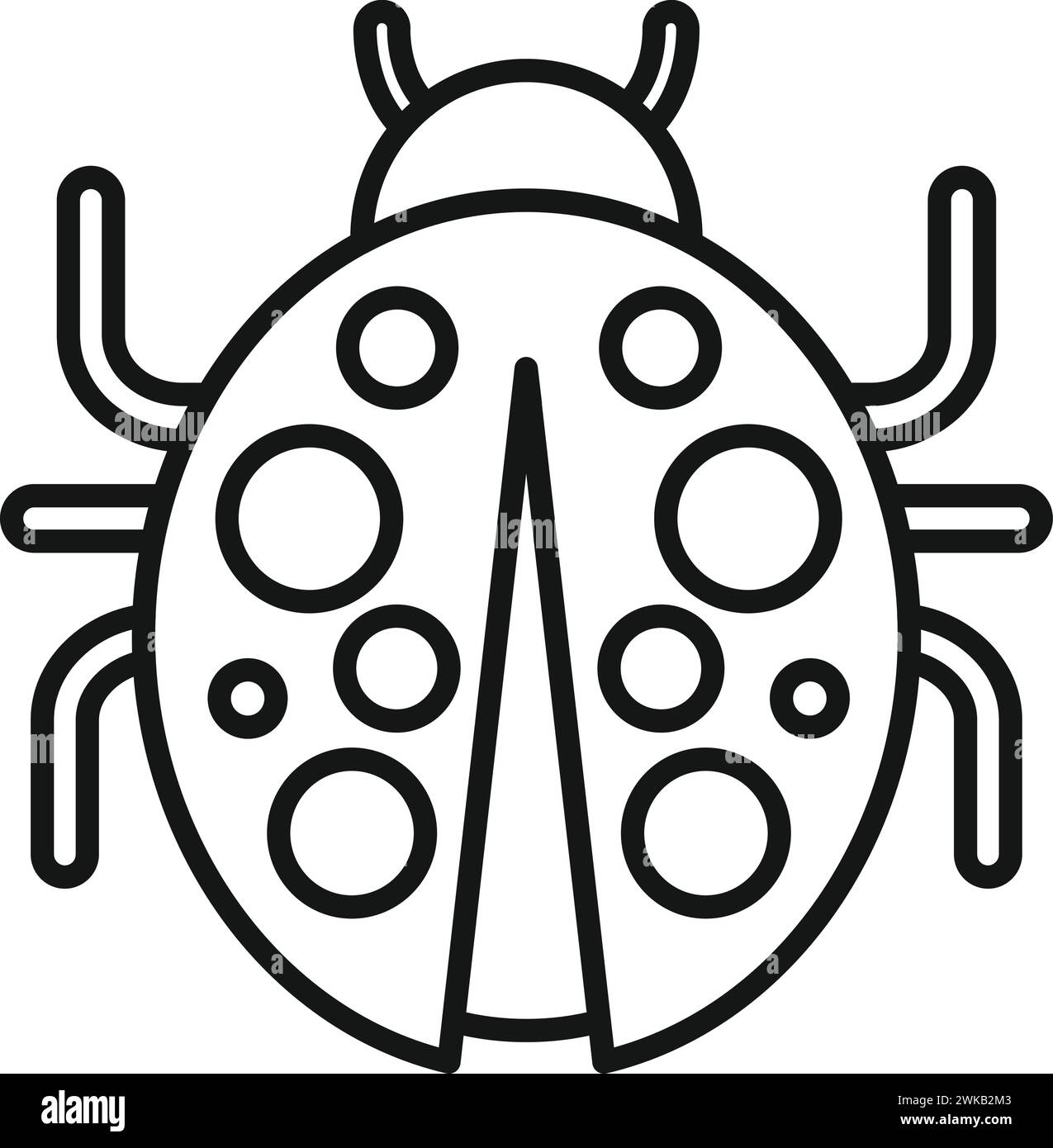 Sheet baby bug icon outline vector. Adorable insect. Ladybug forest ...