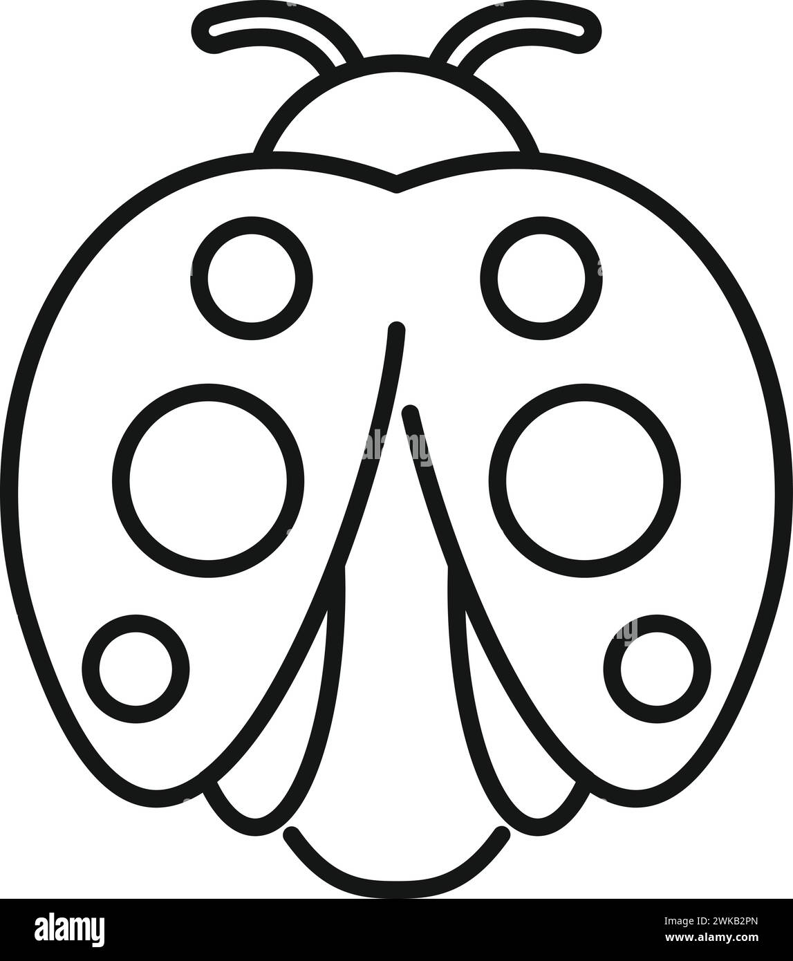 Biology ladybug icon outline vector. Funny creature with big eyes ...