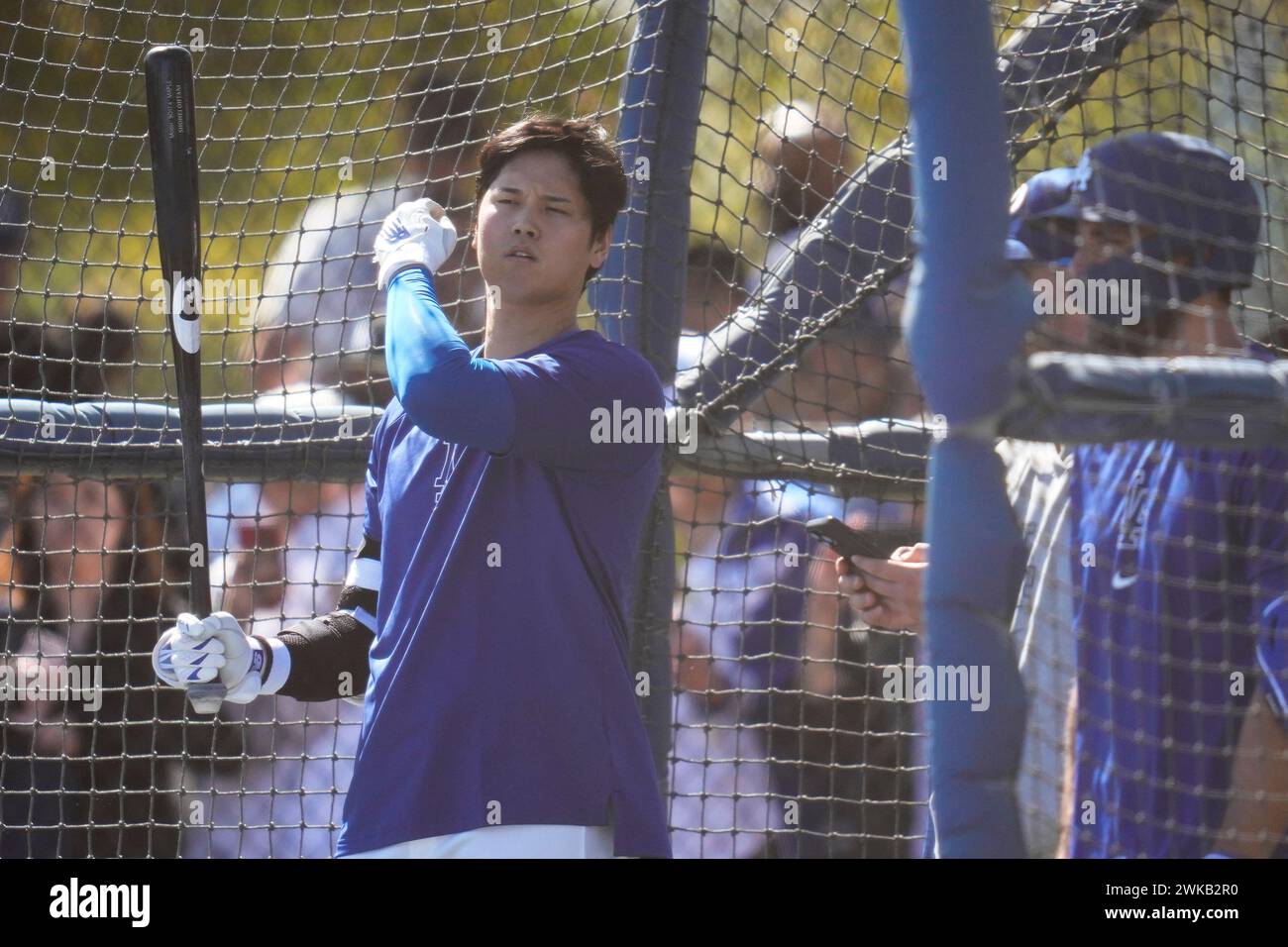 Los Angeles Dodgers designated hitter Shohei Ohtani participates in ...